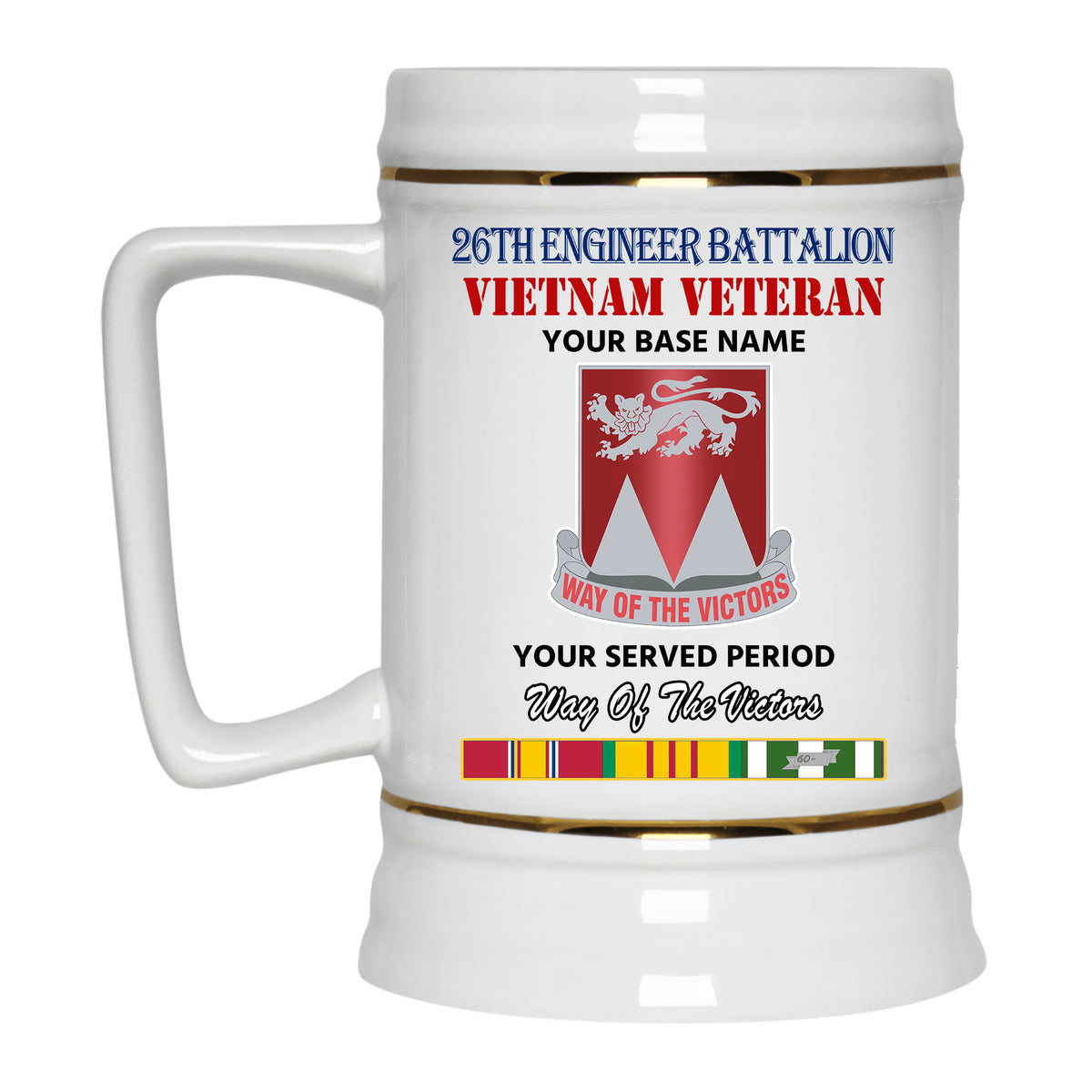 26TH ENGINEER BATTALION BEER STEIN 22oz GOLD TRIM BEER STEIN – Rotzila