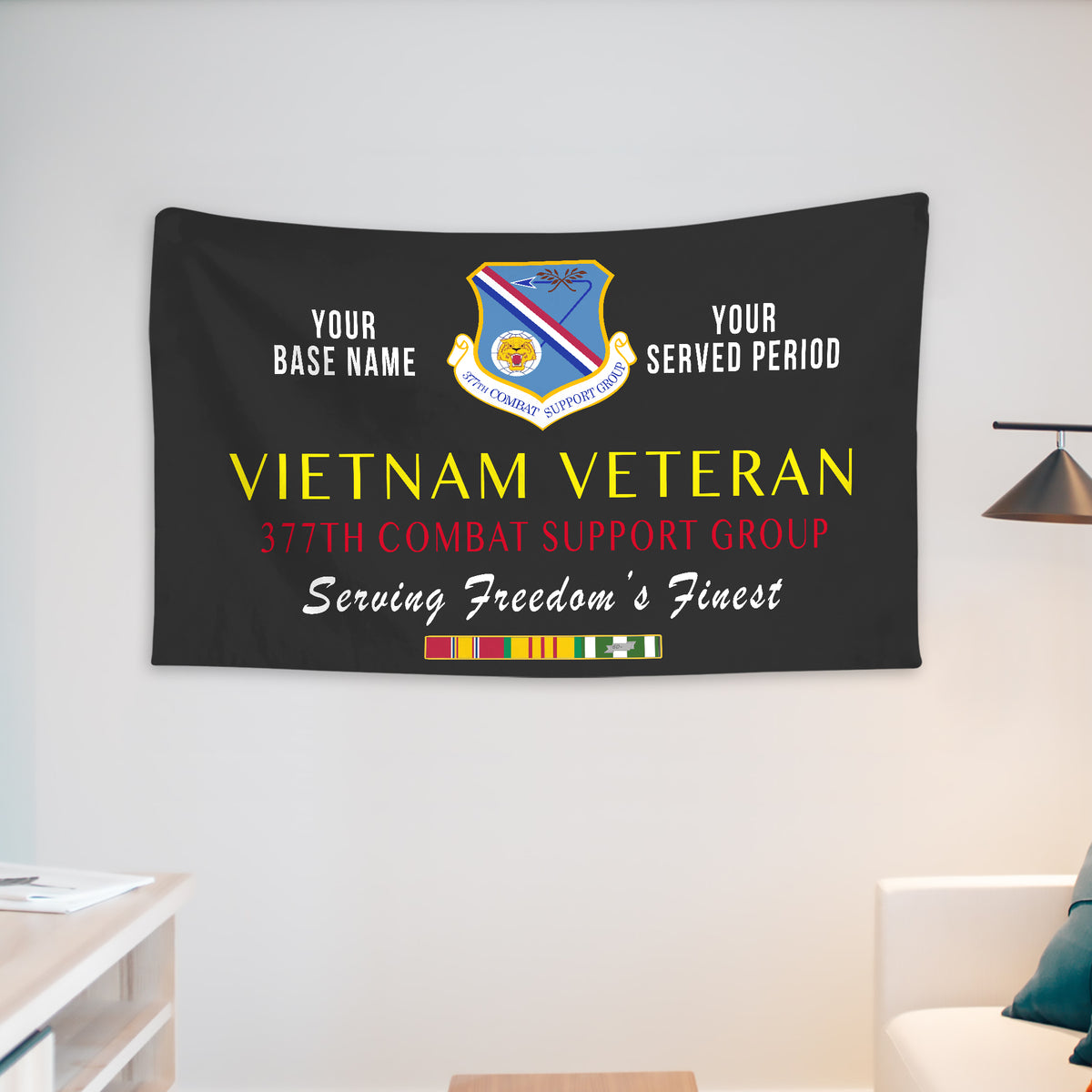 377TH COMBAT SUPPORT GROUP WALL FLAG VERTICAL HORIZONTAL 36 x 60 INCHE ...