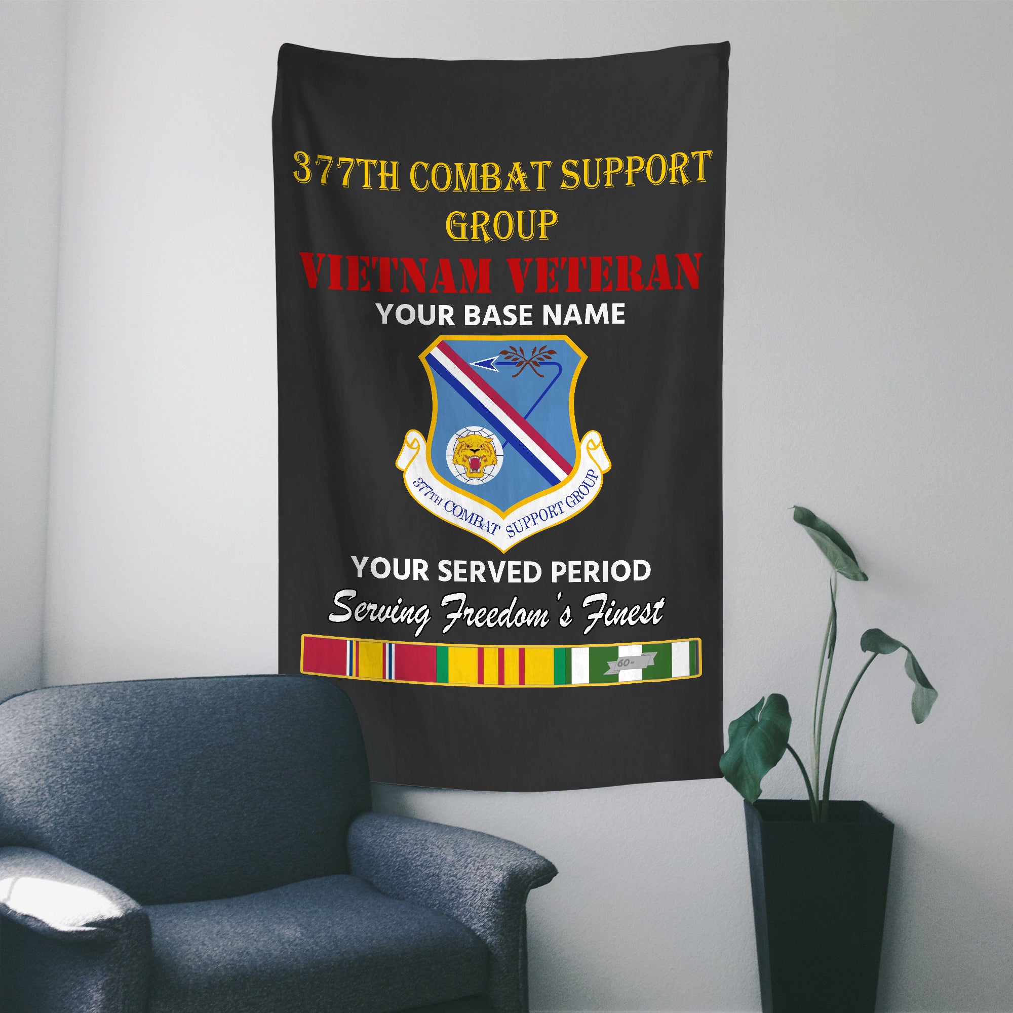 377TH COMBAT SUPPORT GROUP WALL FLAG VERTICAL HORIZONTAL 36 x 60 INCHE ...