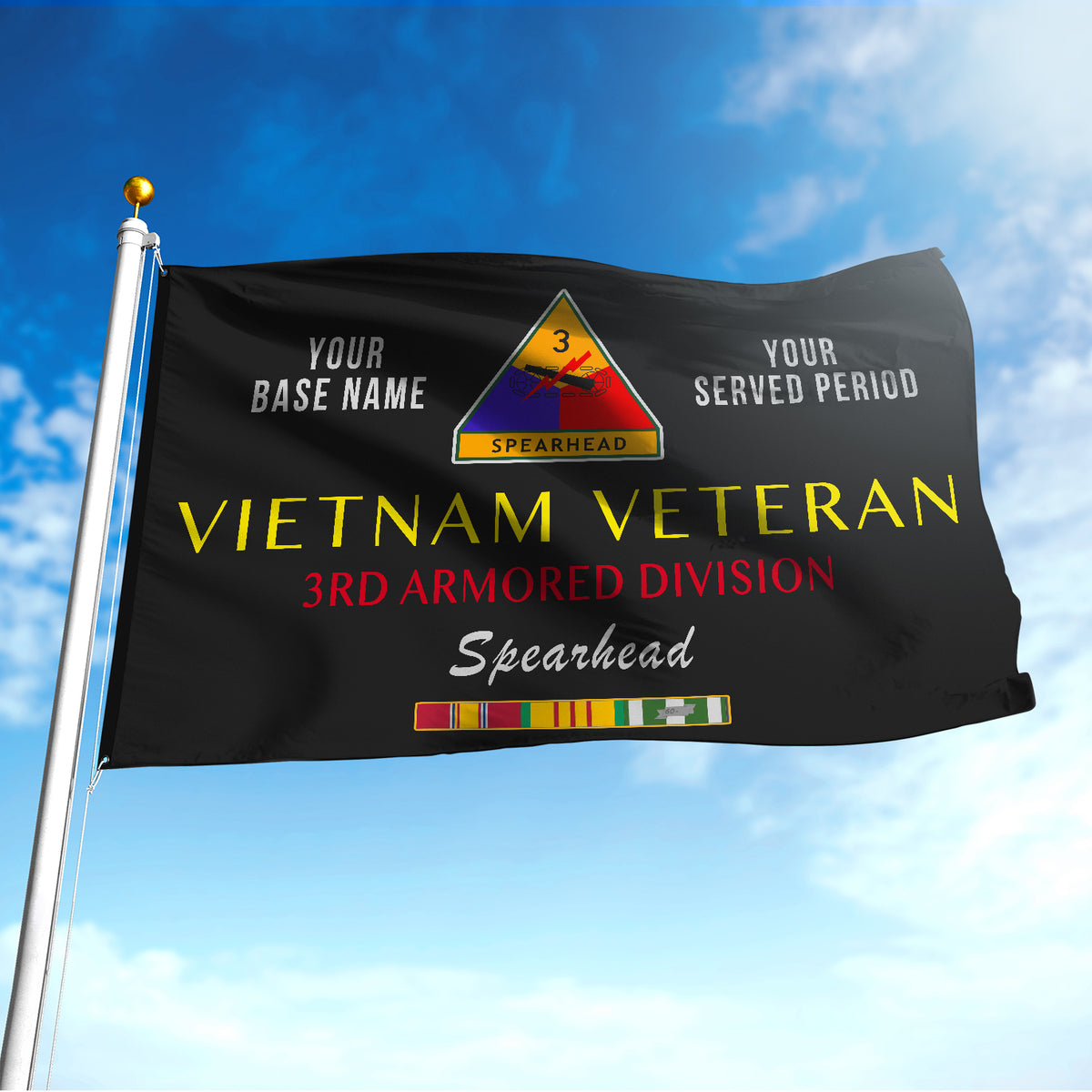 3RD ARMORED DIVISION FLAG DOUBLE-SIDED PRINTED 30"x40" FLAG – Rotzila