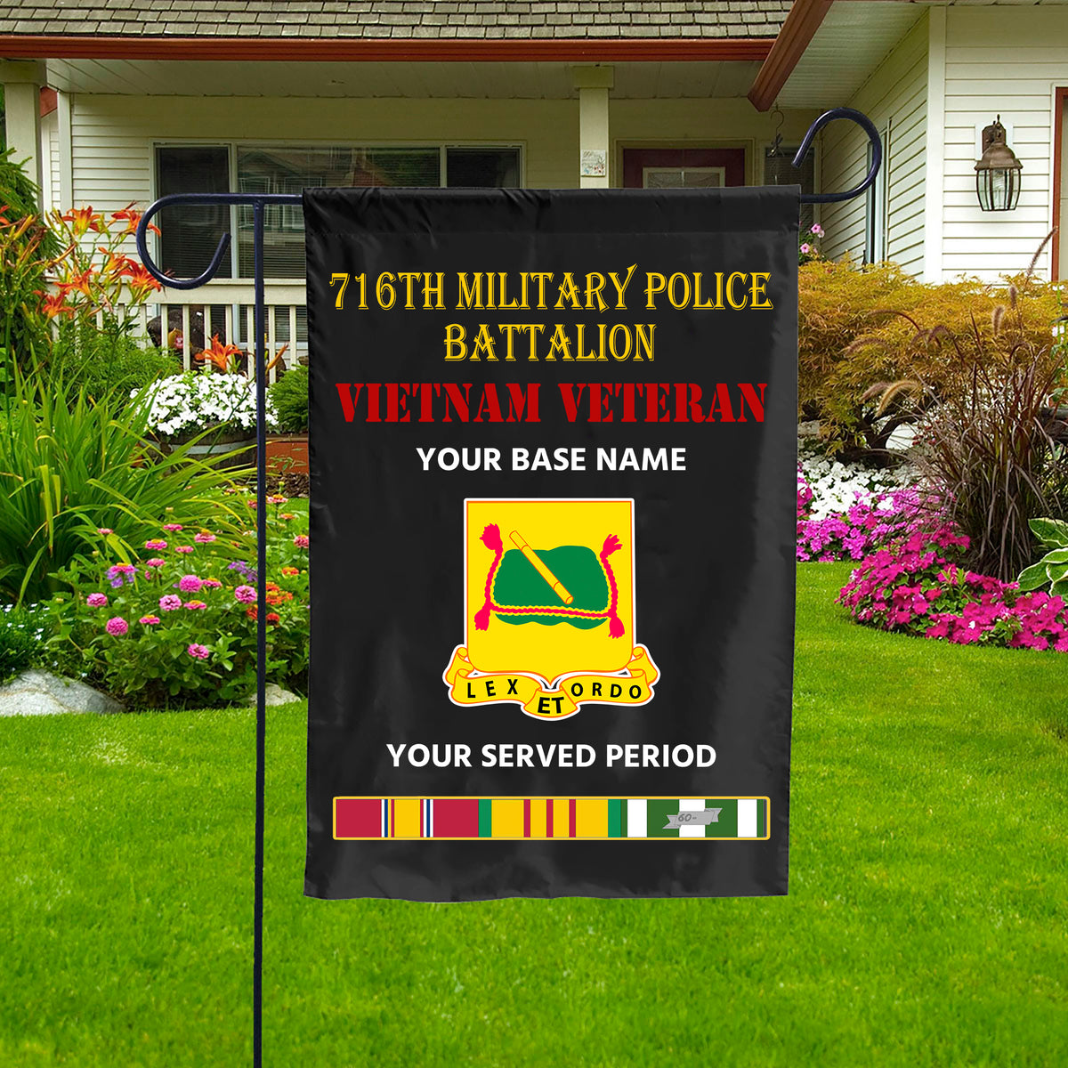 716TH MILITARY POLICE BATTALION DOUBLE-SIDED PRINTED 12"x18" GARDEN FL ...