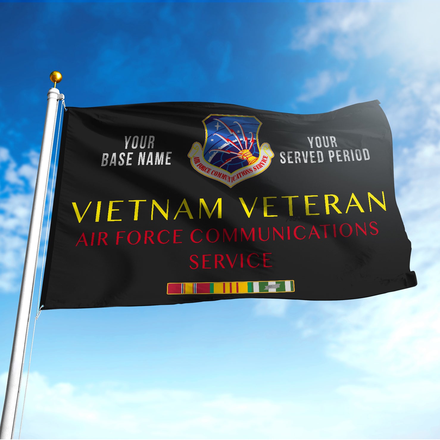 AIR FORCE COMMUNICATIONS SERVICE FLAG DOUBLE-SIDED PRINTED 30"x40" FLA ...