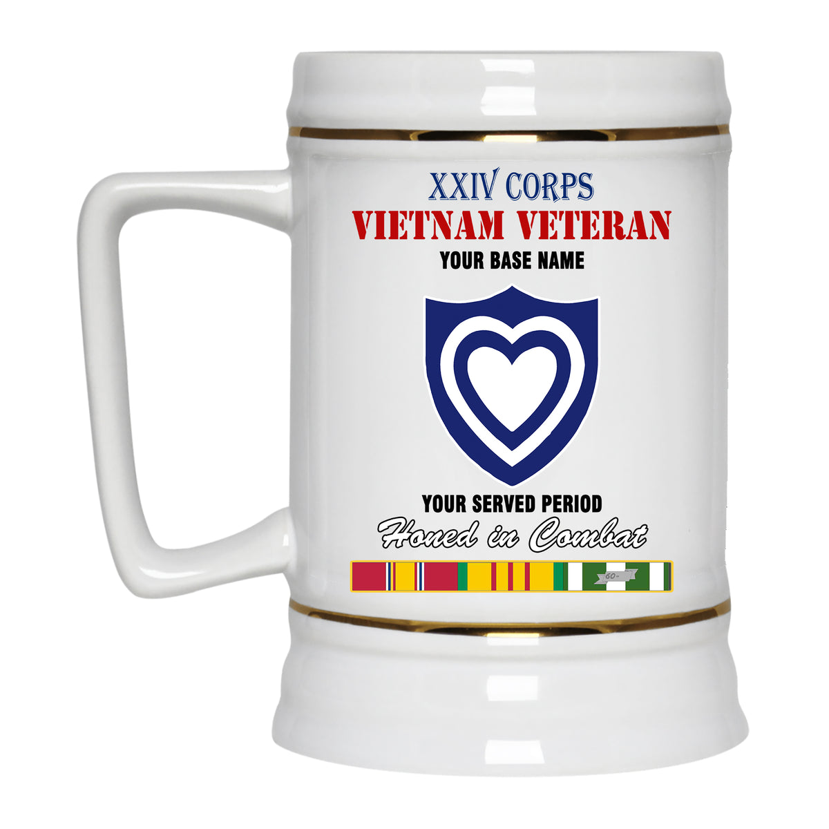 XXIV CORPS BEER STEIN 22oz GOLD TRIM BEER STEIN – Rotzila